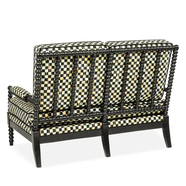 MACKENZIE-CHILDS Spindle Check Outdoor Loveseat