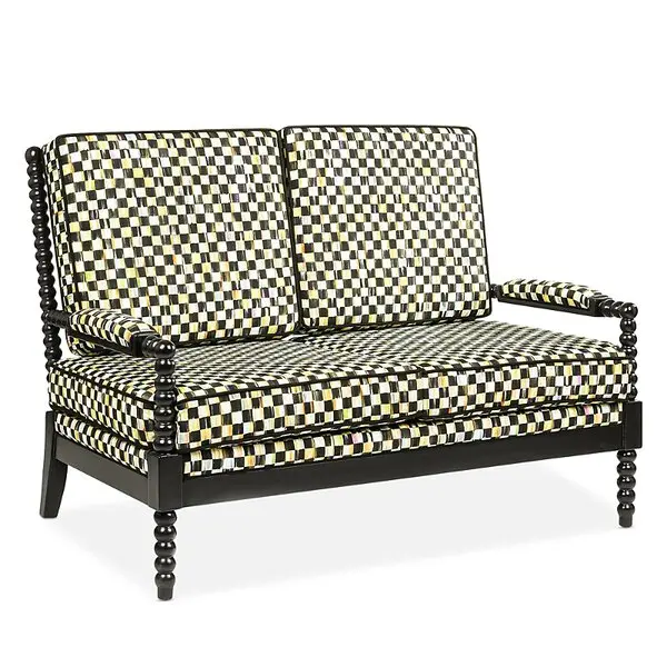 MACKENZIE-CHILDS Spindle Check Outdoor Loveseat - Multi