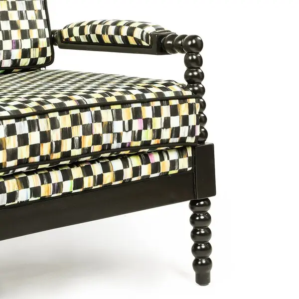 MACKENZIE-CHILDS Spindle Check Outdoor Loveseat