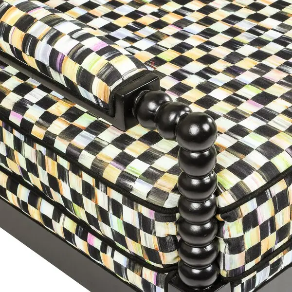 MACKENZIE-CHILDS Spindle Check Outdoor Loveseat