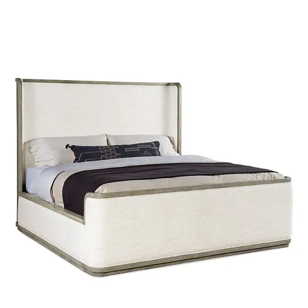 HOOKER FURNITURE Linville Falls Boone King Upholstered Shelter Bed - Cream