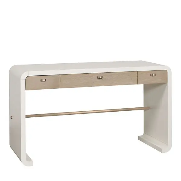VANGUARD FURNITURE Champagne Cove Three Drawer Desk - Cerused Taupe