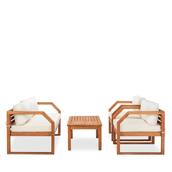 SAFAVIEH Dren 4-piece Outdoor Living Set - Natural/beige