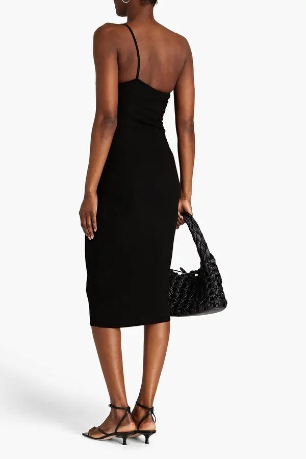 enza costa one shoulder dress Enza Costa Recycled One Shoulder Maxi Dress in Black