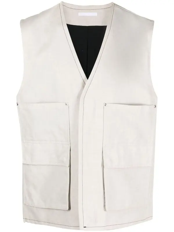 Helmut Lang Cotton-linen Cargo Gilet