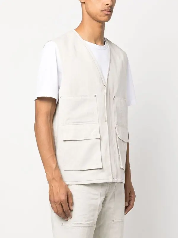 Helmut Lang Cotton-linen Cargo Gilet
