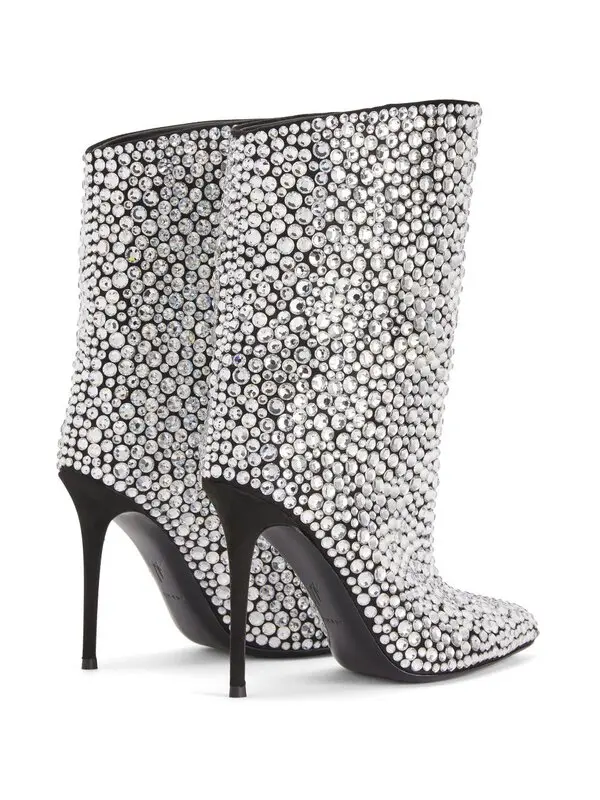 GIUSEPPE ZANOTTI Merissa Sparkle 105mm Boots - Silver