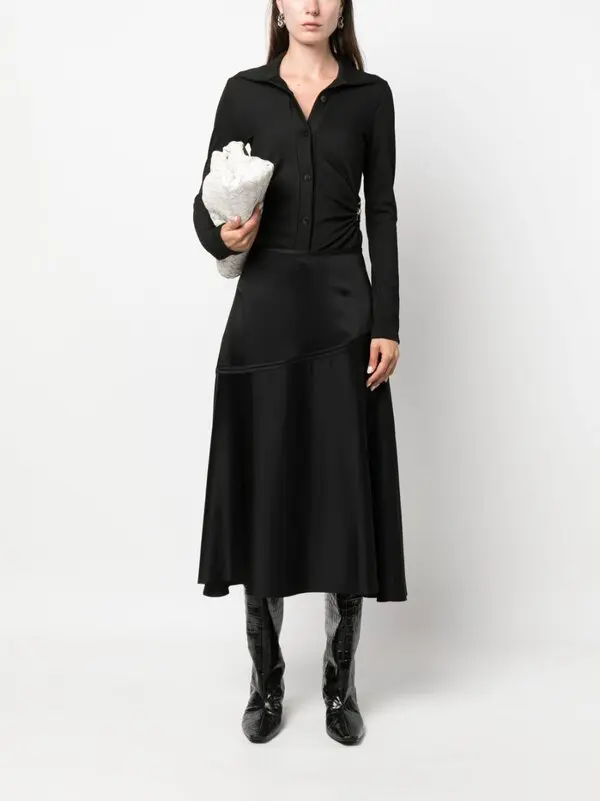 JIL SANDER Flared Midi Skirt - Black