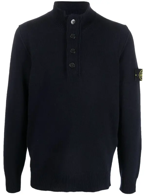Stone Island Compass-patch Button-fastenign Jumper