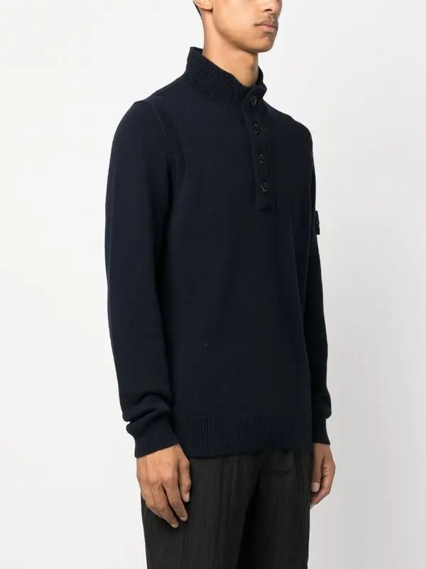 Stone Island Compass-patch Button-fastenign Jumper