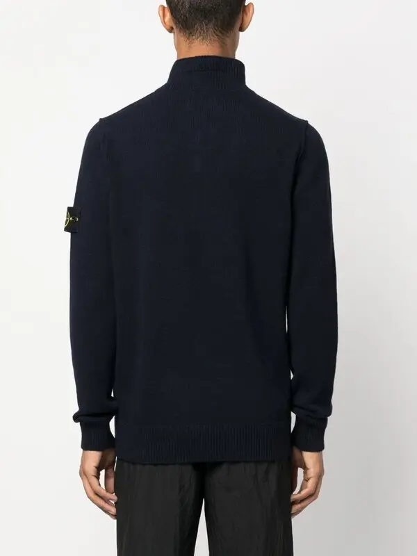 Stone Island Compass-patch Button-fastenign Jumper