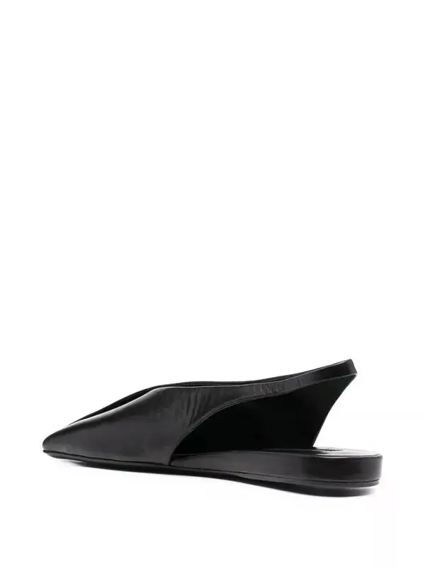 JIL SANDER Asymmetric-toe Leather Ballerinas - Black