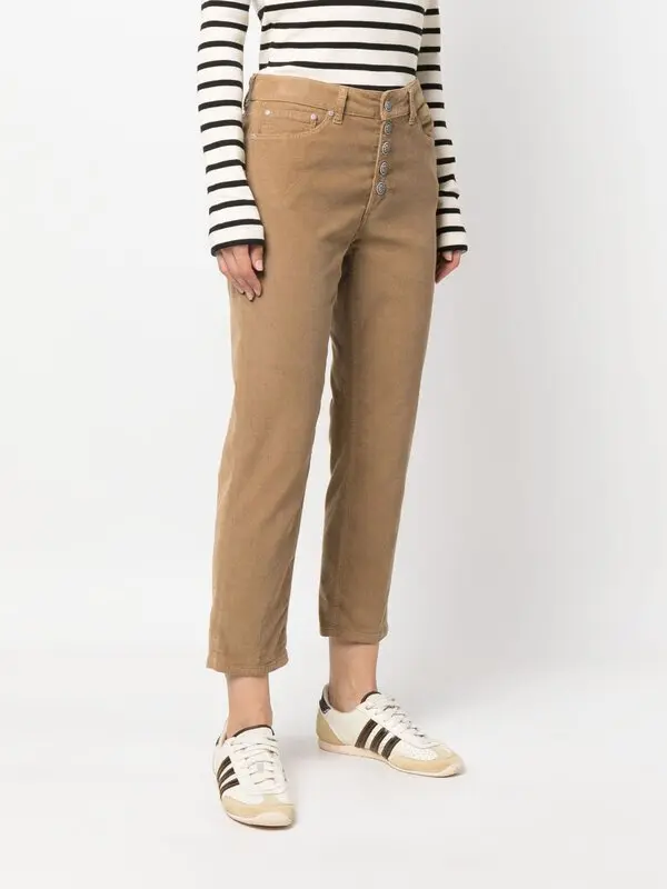 DONDUP Mid-rise Cropped Trousers - Neutrals