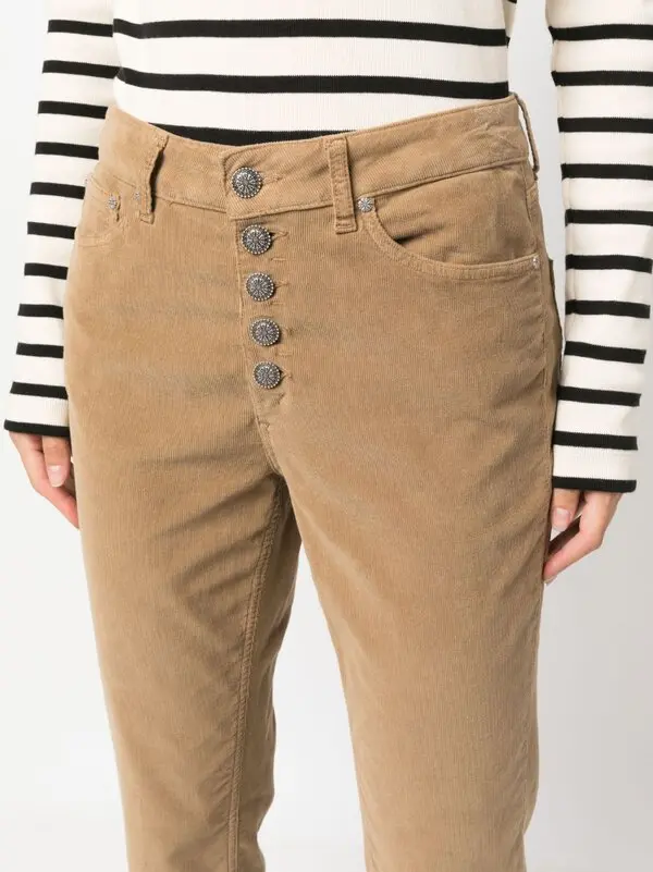 DONDUP Mid-rise Cropped Trousers - Neutrals