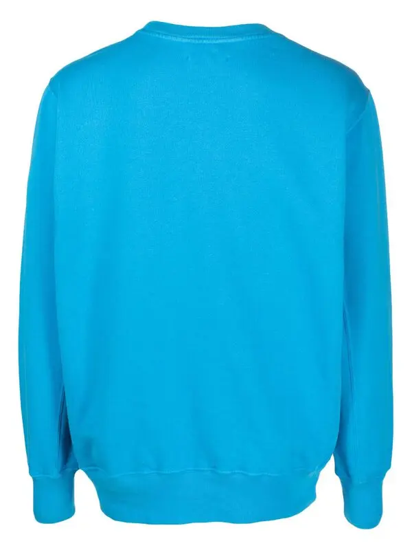 AUTRY Logo-flocked Cotton Sweatshirt - Blue