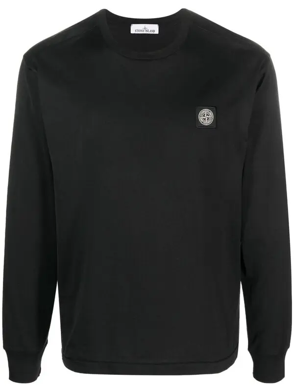Stone Island Logo-patch Long-sleeve T-shirt - Black