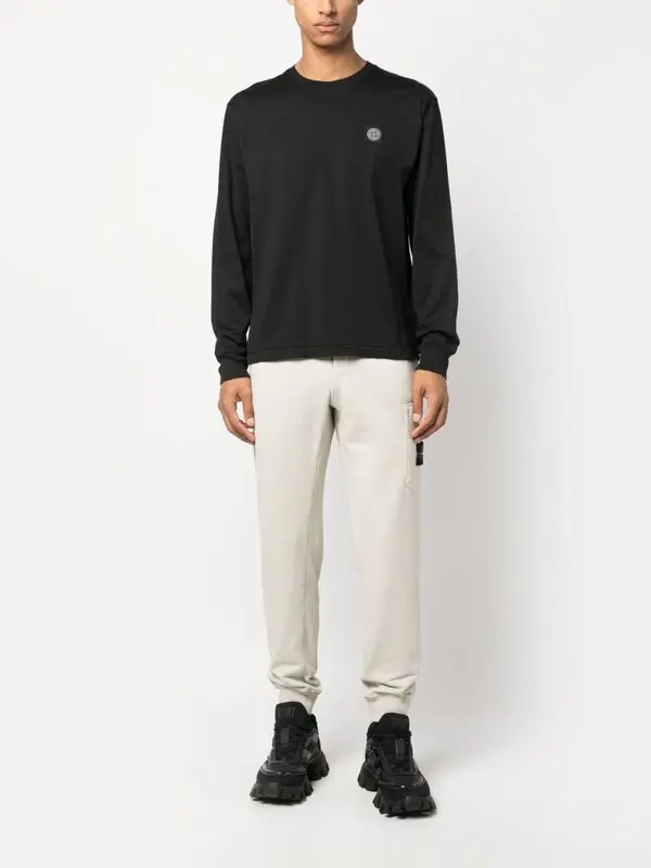 Stone Island Logo-patch Long-sleeve T-shirt - Black