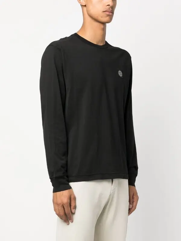 Stone Island Logo-patch Long-sleeve T-shirt - Black
