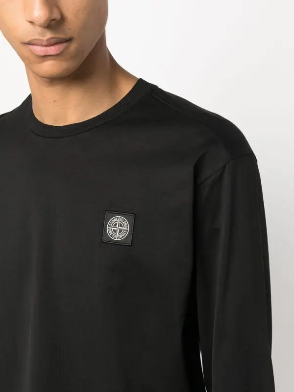 Stone Island Logo-patch Long-sleeve T-shirt - Black