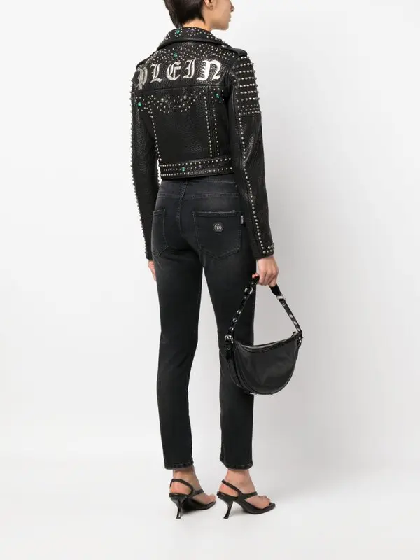 Philipp Plein Studded Leather Biker Jacket