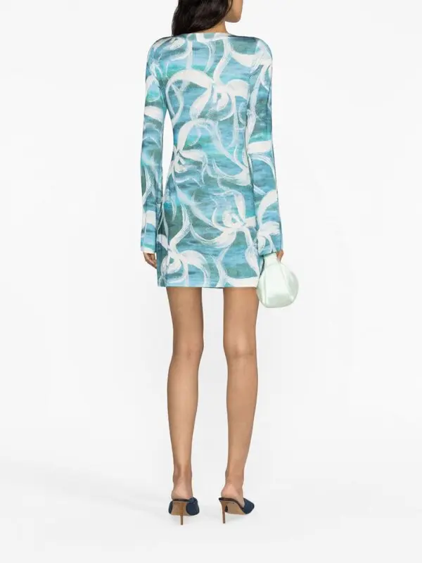 LOUISA BALLOU Floral Print Minidress