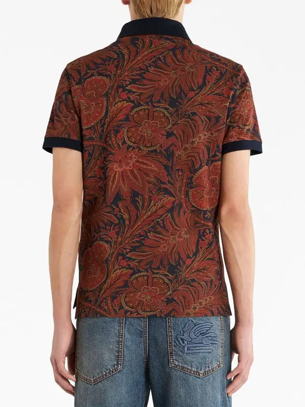 Etro Floral-print Cotton Polo Shirt
