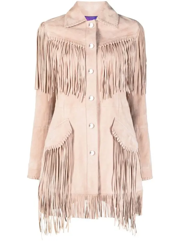Philipp Plein Oversized Fringed Suede Shirt Jacket