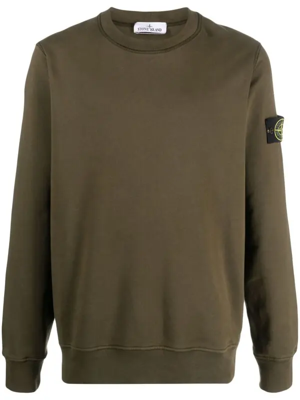 Stone Island Compass-patch Cotton Sweatshirt