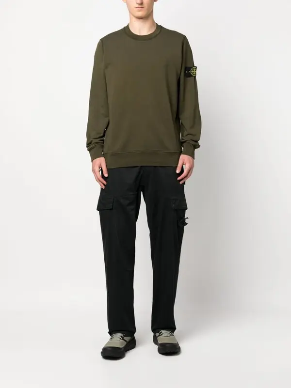 Stone Island Compass-patch Cotton Sweatshirt