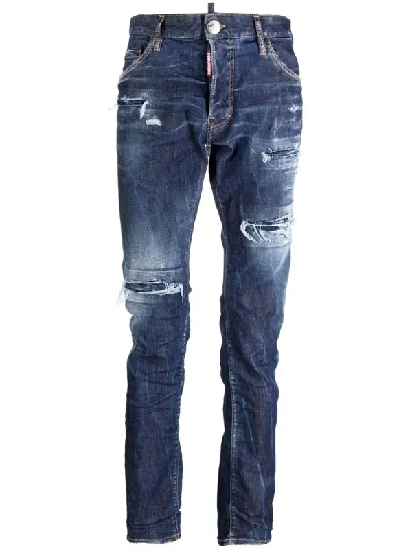 Dsquared2 Distressed-finish Denim Jeans - Blue