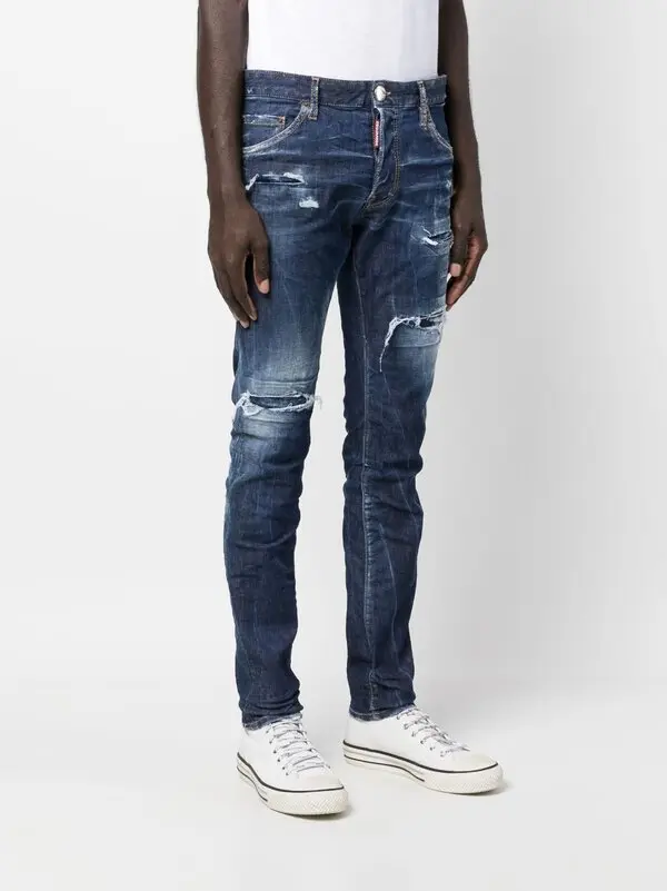 Dsquared2 Distressed-finish Denim Jeans - Blue