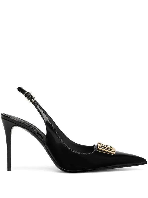 Dolce & Gabbana Logo Plaque Slingback Pumps