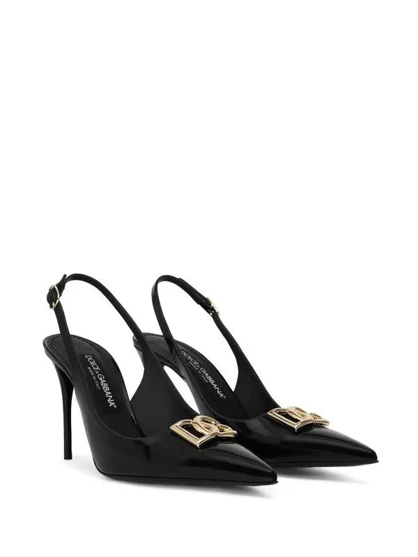 Dolce & Gabbana Logo Plaque Slingback Pumps