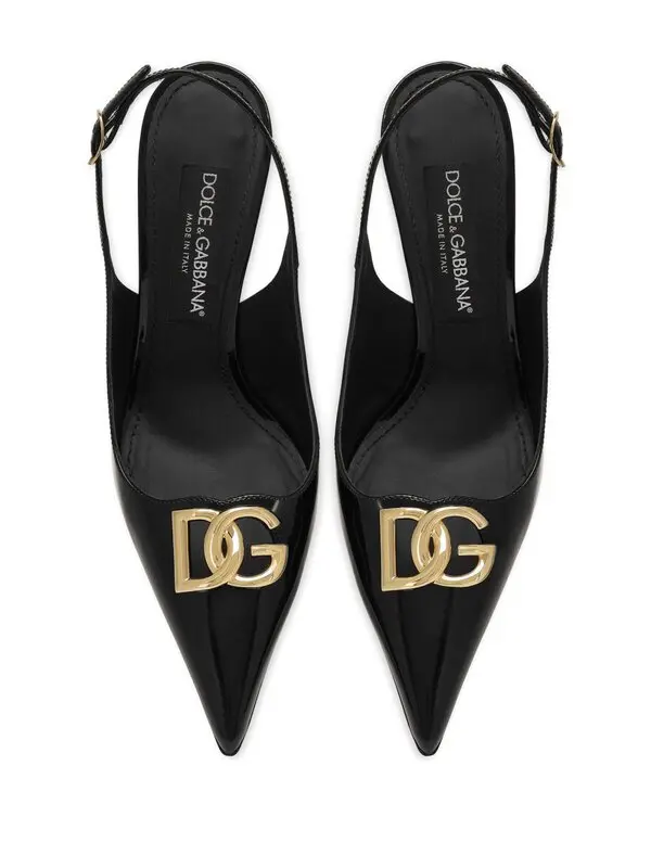 Dolce & Gabbana Logo Plaque Slingback Pumps