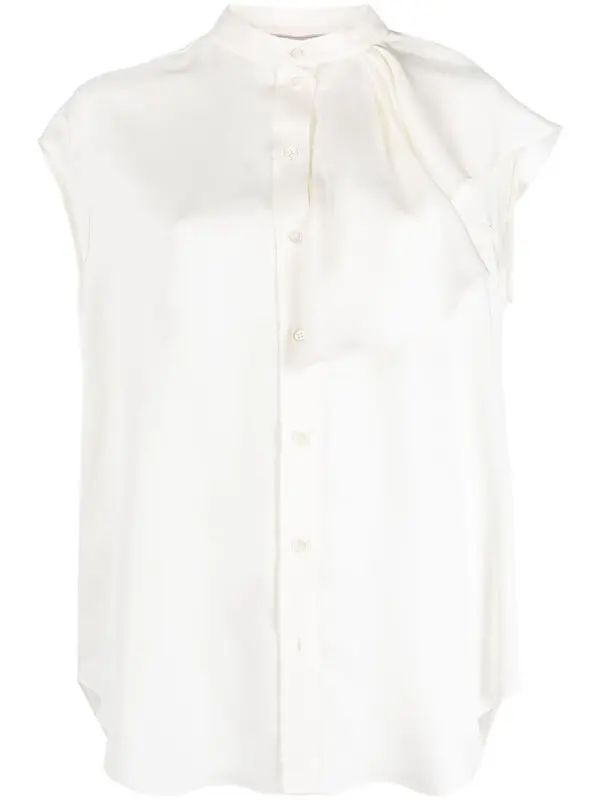Alexander McQueen Sleeveless Ruffled Blouse - White