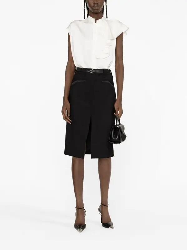 Alexander McQueen Sleeveless Ruffled Blouse - White