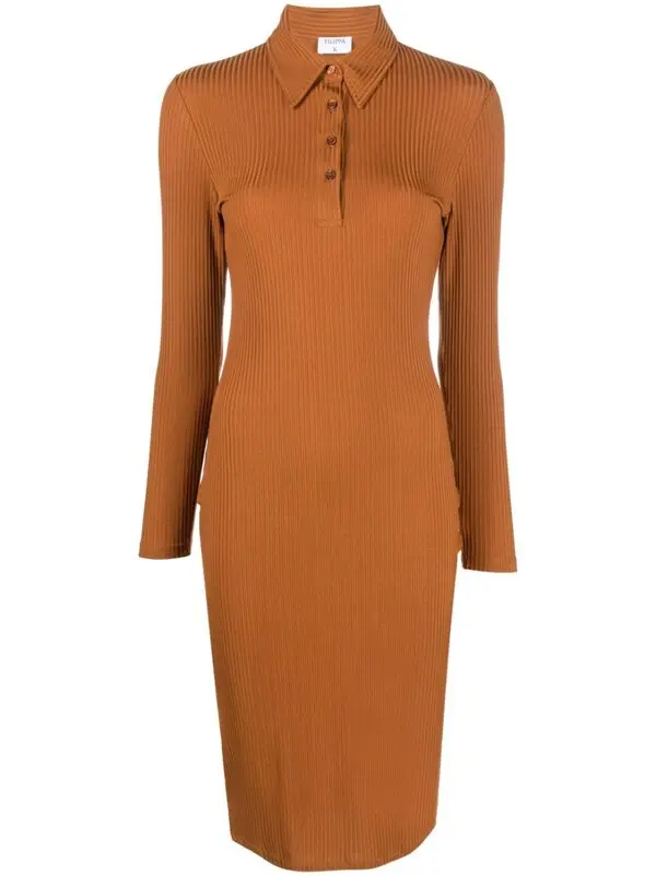 Filippa K Ribbed Jersey Polo Dress
