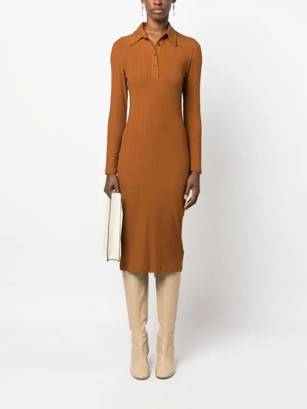 Filippa K Ribbed Jersey Polo Dress
