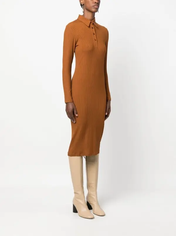 Filippa K Ribbed Jersey Polo Dress