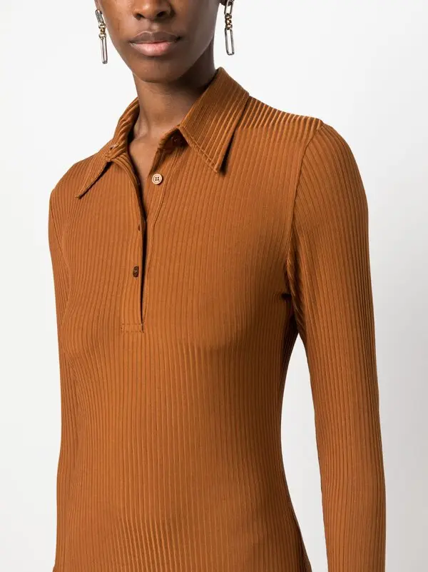 Filippa K Ribbed Jersey Polo Dress