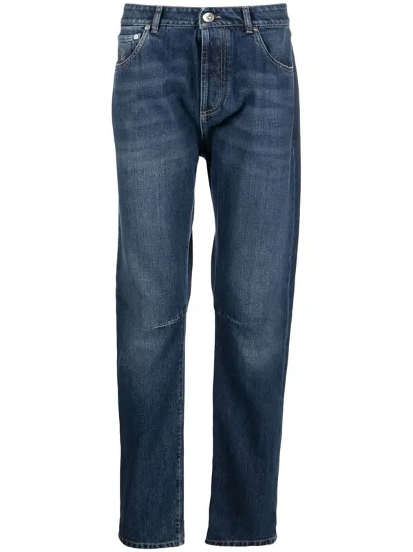 Brunello Cucinelli Mid-rise Straight-leg Jeans - Blue