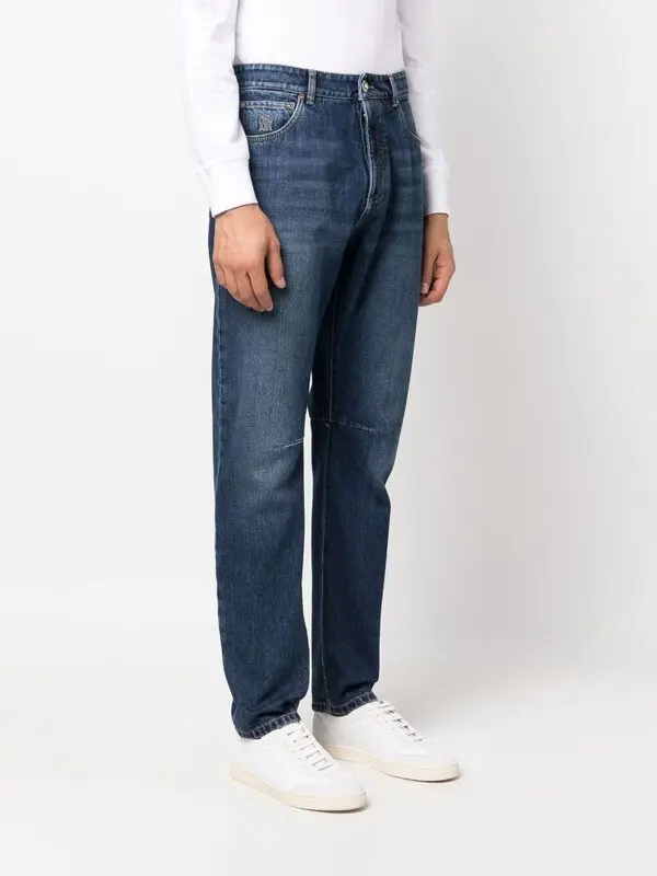 Brunello Cucinelli Mid-rise Straight-leg Jeans - Blue