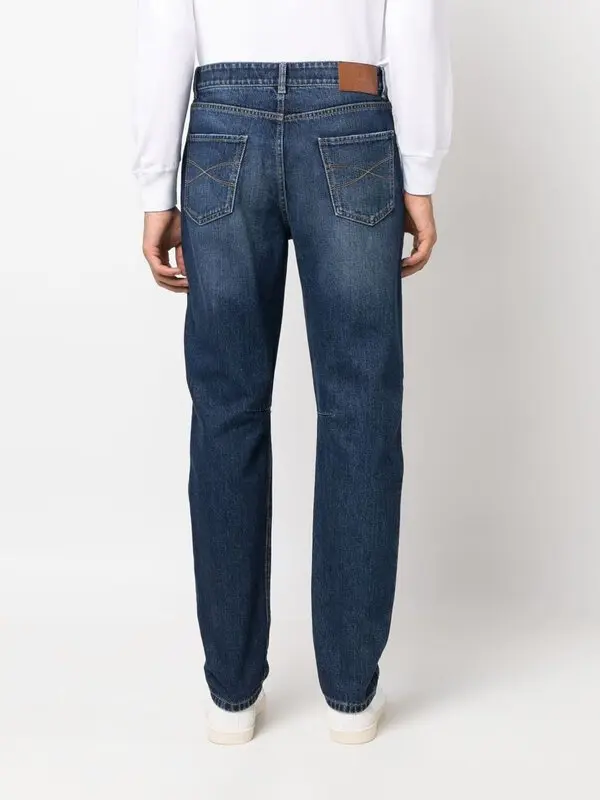 Brunello Cucinelli Mid-rise Straight-leg Jeans - Blue