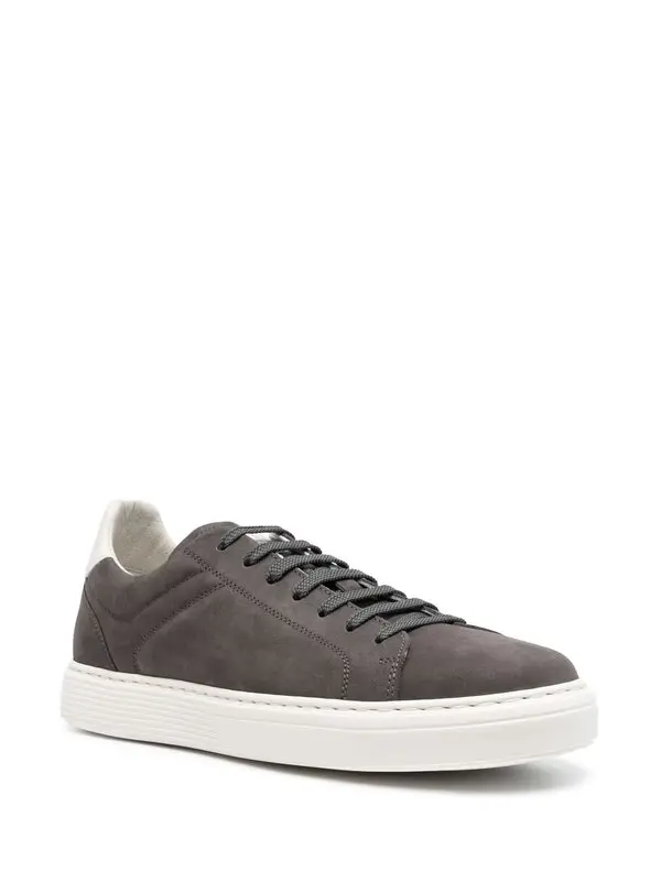 Brunello Cucinelli Nubuck Leather Low-top Sneakers - Grey