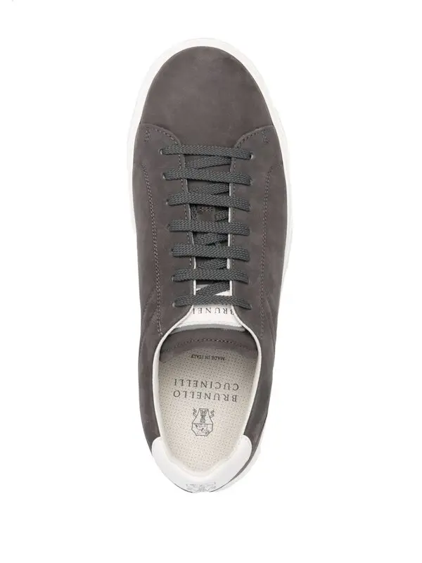 Brunello Cucinelli Nubuck Leather Low-top Sneakers - Grey