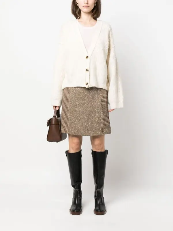 Ralph Lauren Houndstooth-pattern Straight Skirt