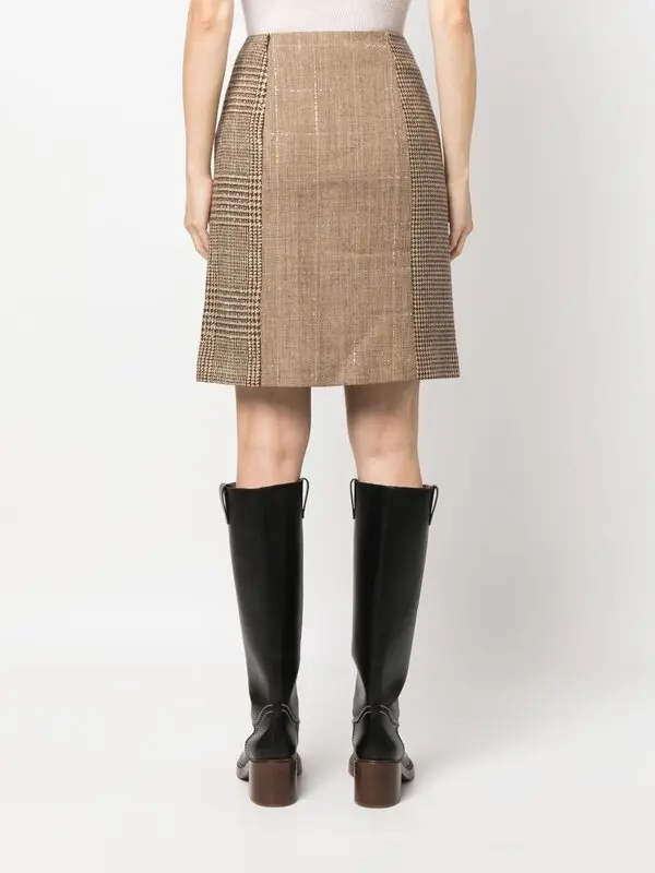 Ralph Lauren Houndstooth-pattern Straight Skirt