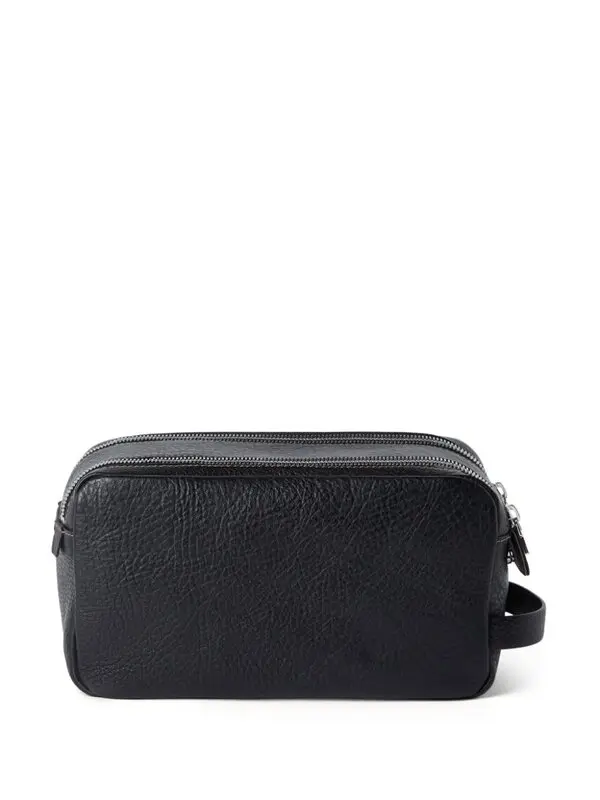 Brunello Cucinelli Leather Wash Bag - Black