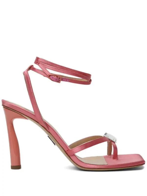PAUL ANDREW Cube Toe-ring 95mm Sandals - Pink