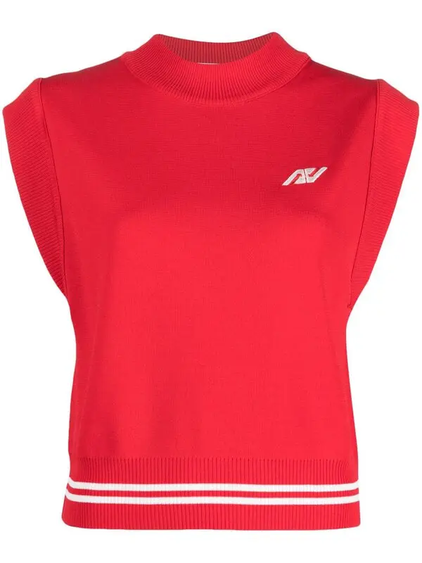 AUTRY Logo-appliqué Vest - Red